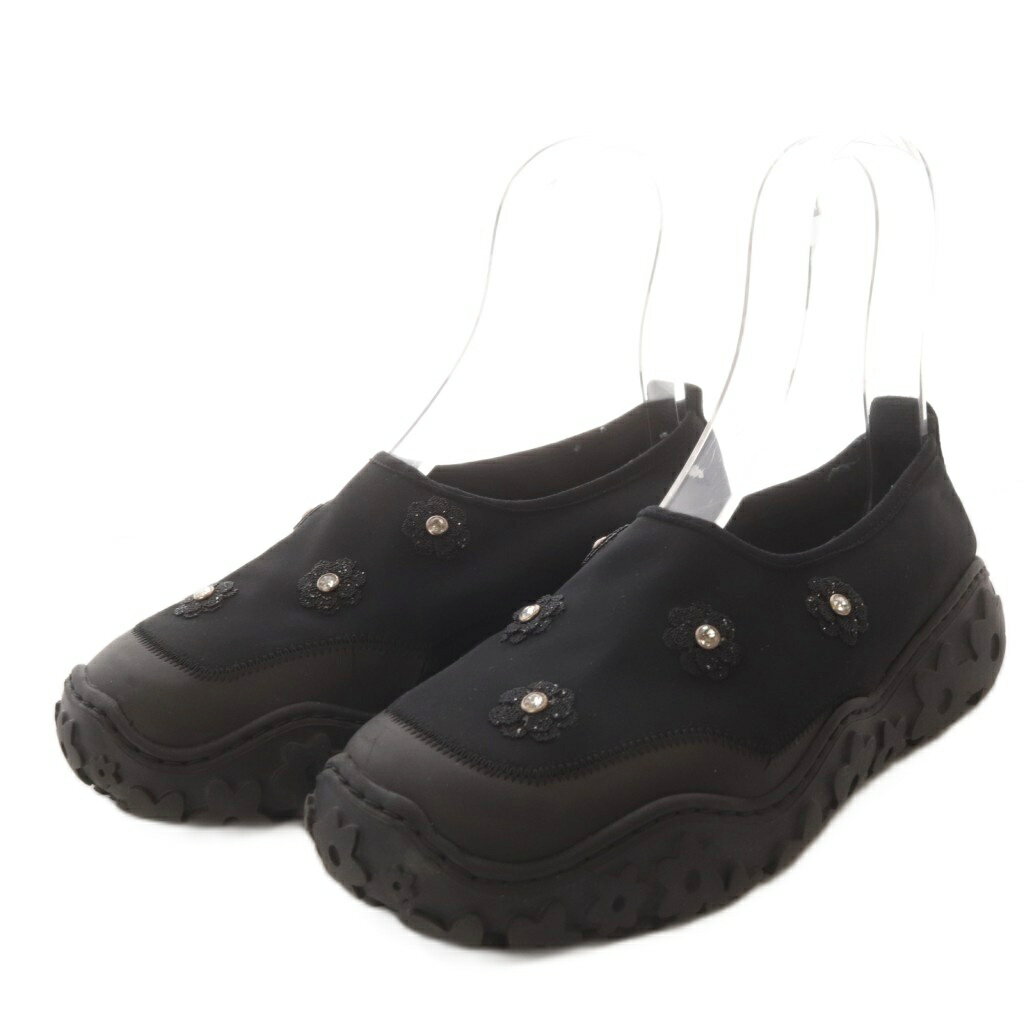 【中古】セシリーバンセン Cecilie Bahnsen Glam スリッポン スニーカー フラワーモチーフ ビジュー 37 ブラック /YO33 ■SH レディース 【ベクトル 古着】 260420ブランドセシリーバンセン Cecilie...