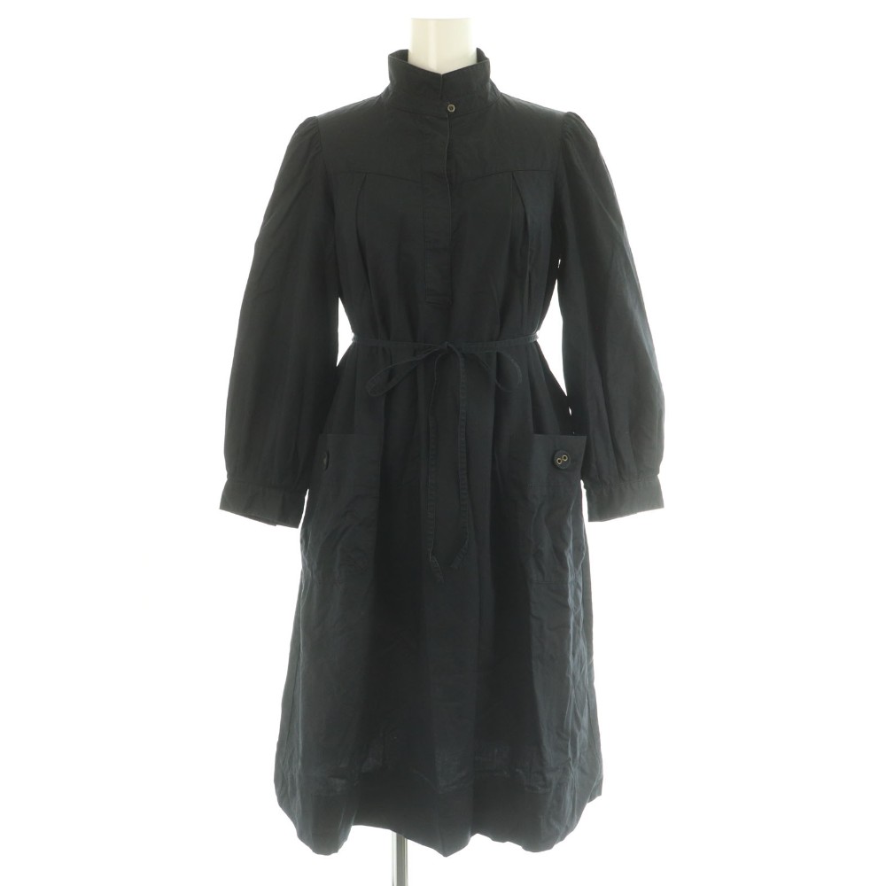 【中古】アデュートリステス ADIEU TRISTESSE リネン混 ワンピース 七分袖 バンドカラー 38 ダークネイビー /MY ■OS レディース 【ベクトル 古着】 260429ブランドアデュートリステス ADIEU TRISTES...