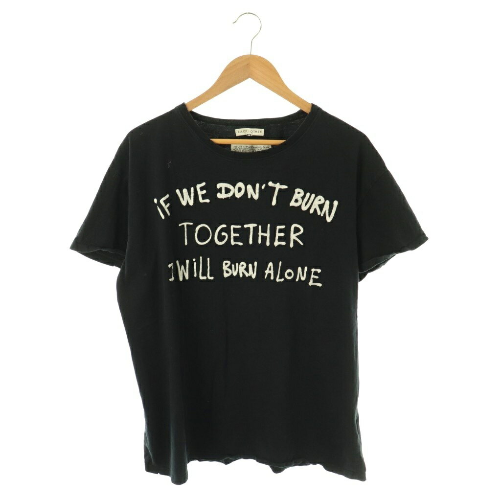 【中古】イーチアザー EACH×OTHER プリントTシャツ カットソー 半袖 M ブラック /HK ■OS ■SH レディース 【ベクトル 古着】 260428表記サイズM実寸サイズ肩幅：52.5cm　身幅：61cm　着丈：68cm　袖丈...