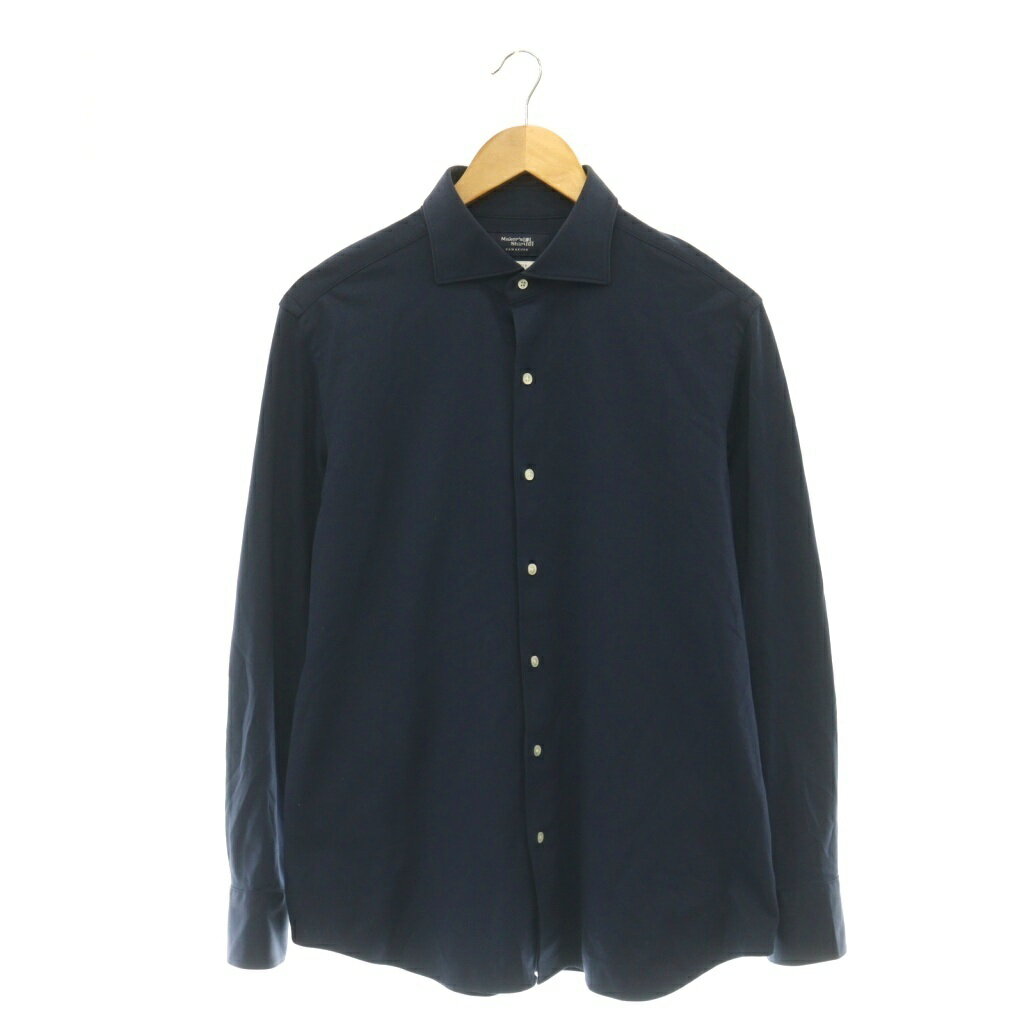 【中古】メーカーズシャツ カマクラ MAKER'S SHIRT 鎌倉 Easy Carer KNIT カジュアルシャツ 長袖 L 紺 ネイビー /SY ■OS メンズ 【ベクトル 古着】 260512ブランドメーカーズシャツ カマクラ MA...