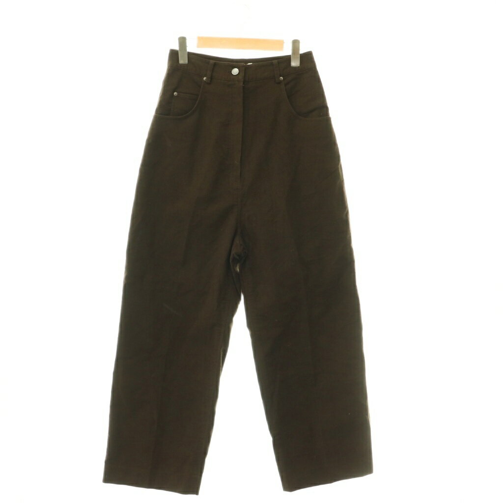 【中古】未使用品 ジアストゥディオス GIA STUDIOS Deuxieme Classe取り扱い 25AW GRACET ROUSERS パンツ ブラウンデニム ワイド 36 茶色 ブラウン /HS ■OS レディース 【ベクトル 古着...