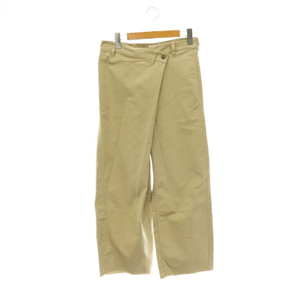 【中古】ヘルシーデニム HealthyDENIM プラージュ別注 HIPHUNG チノパン ストレート カットオフ XS ベージュ /DO ■OS レディース 【ベクトル 古着】 260521表記サイズXS実寸サイズウエスト：76cm　もも...