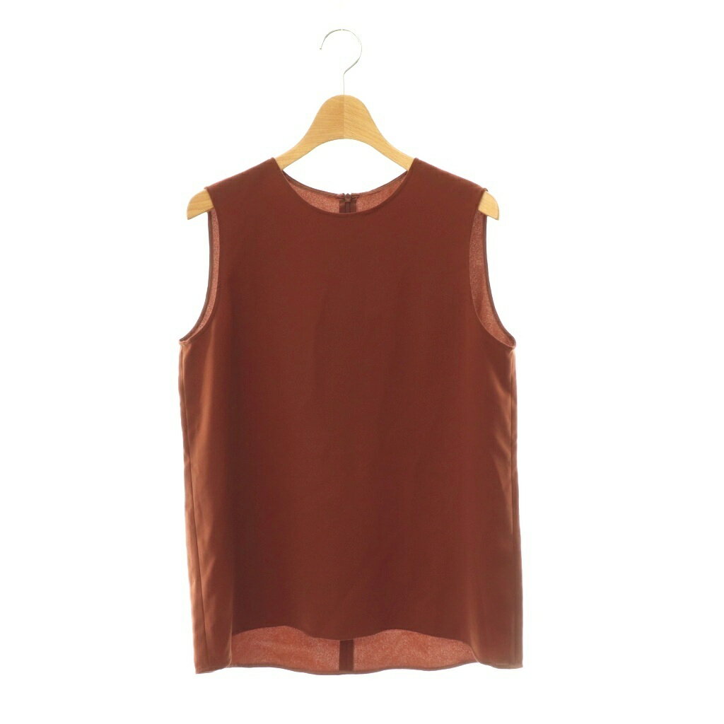 【中古】ドゥーズィエムクラス DEUXIEME CLASSE エブリデイアイライク EVERYDAY I LIKE Back Satin ノースリーブプルオーバー シャツ ブラウス 茶 ブラウン /SY ■OS レディース 【ベクトル 古着...