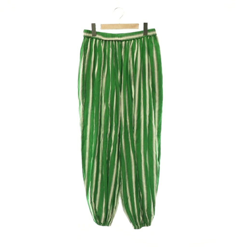 【中古】ヌキテパ NE QUITTEZ PAS! Cotton Voile Stripe Pants パンツ ストライプ コットン ジョガー イージー 緑 グリーン /HS ■OS ■SH レディース 【ベクトル 古着】 260601ブラン...
