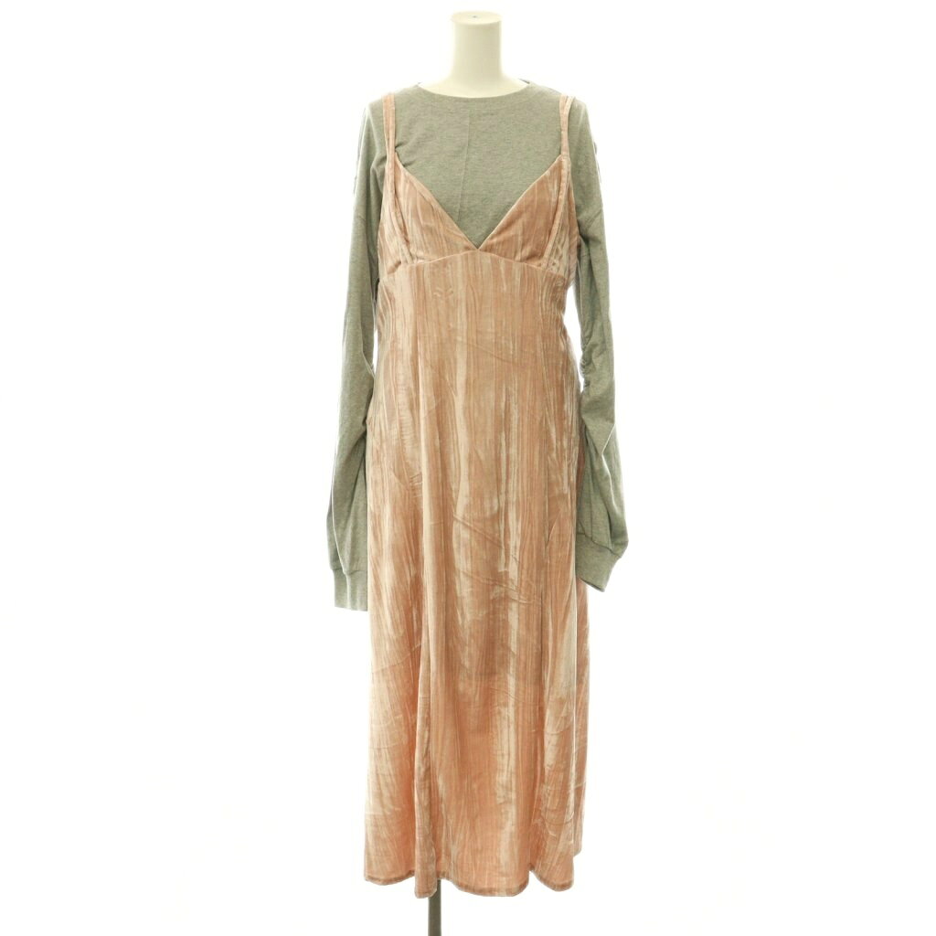 【中古】未使用品 アメリヴィンテージ Ameri VINTAGE 25AW VELOUR SET UP セットアップ カットソー Tシャツ キャミワンピース ベロア S ピンク 0225205411620 /CX ■OS レディース 【ベク...
