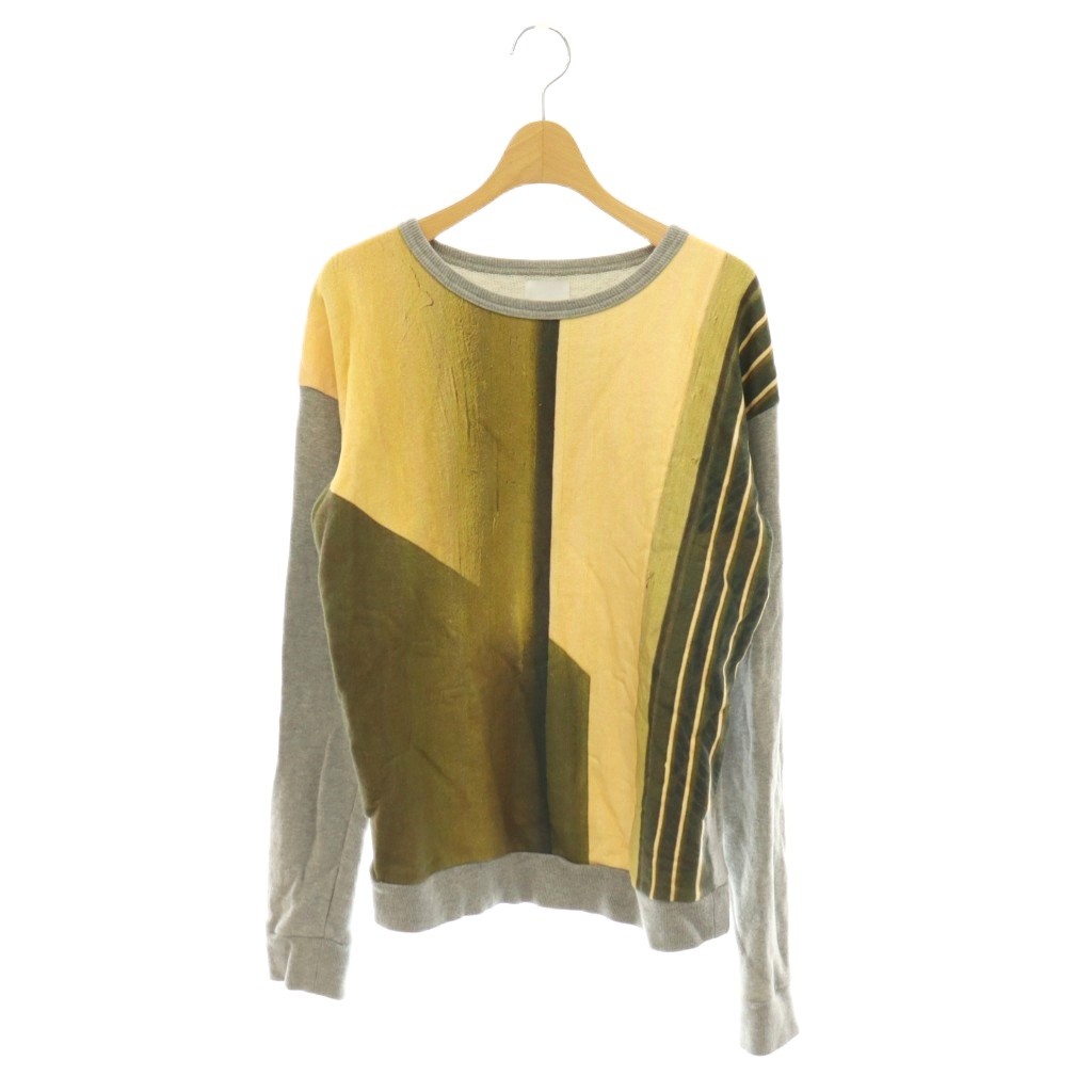 【中古】アメリヴィンテージ Ameri VINTAGE SOMEDAY SWEAT TOP スウェット トレーナー 柄 配色 長袖 グレー ライトイエロー /HS ■OS レディース 【ベクトル 古着】 260701ブランドアメリヴィンテー...