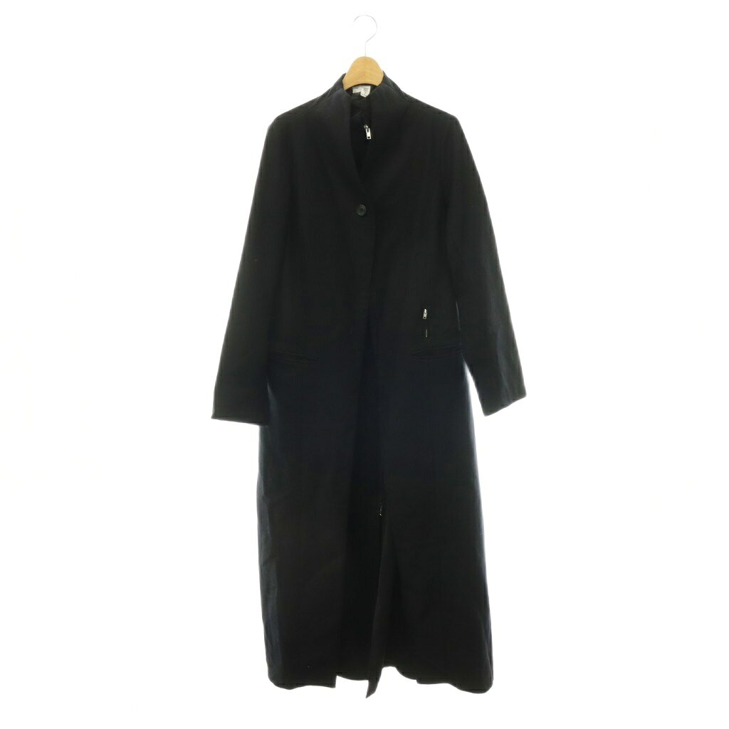 【中古】ティークニトモ T.KUNITOMO ジップアップ ロングコート シングル ブラック /HK ■OS レディース 【ベクトル 古着】 260713ブランドティークニトモ T.KUNITOMO表記サイズサイズなし（実寸サイズをご確認下...