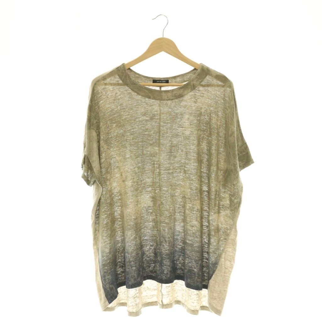【中古】パドカレ pas de calais 花柄 リネン 半袖 チュニック プルオーバー 36 ベージュ カーキ /HK ■OS レディース 【ベクトル 古着】 260707ブランドパドカレ pas de calais表記サイズ36実寸サ...