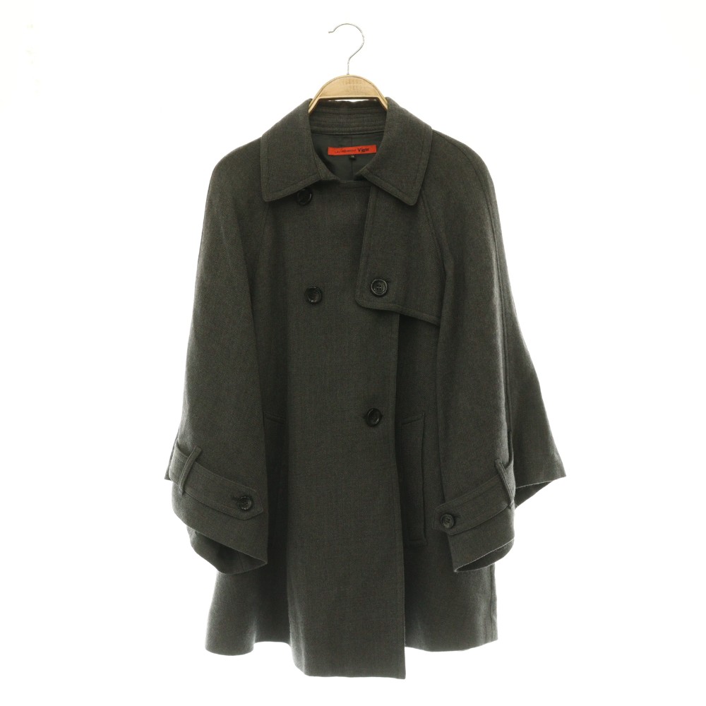 【中古】ロートレアモンビュー LAUTREAMONT View ポンチョ風 ダブルブレストコート 38 グレー /MY ■OS ■MA レディース 【ベクトル 古着】 260716表記サイズ38実寸サイズ身幅：52cm　着丈：75cm　ゆき...