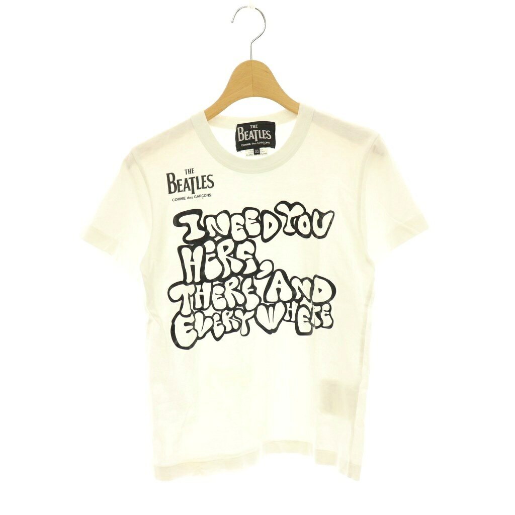 【中古】コムデギャルソン COMME des GARCONS × ザ ビートルズ THE BEATLES AD2016 Tシャツ カットソー ロゴ XS 白 黒 VR-T004 /CX ■OS レディース 【ベクトル 古着】 260720ブ...