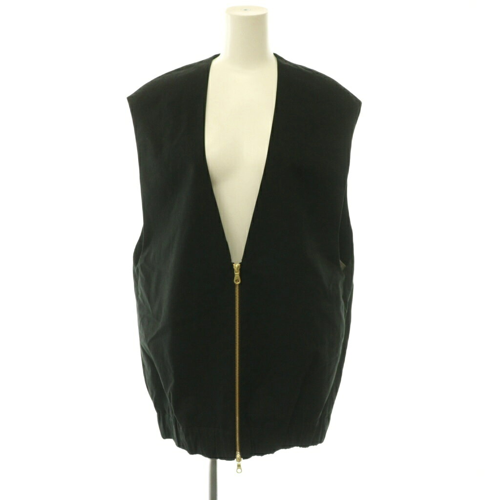 【中古】チエコプラス CHIEKO+ 24SS round back zip vest ベスト ジップアップ ロング 38 黒 ブラック /HS ■OS レディース 【ベクトル 古着】 260728表記サイズ38実寸サイズ身幅：54cm　着...