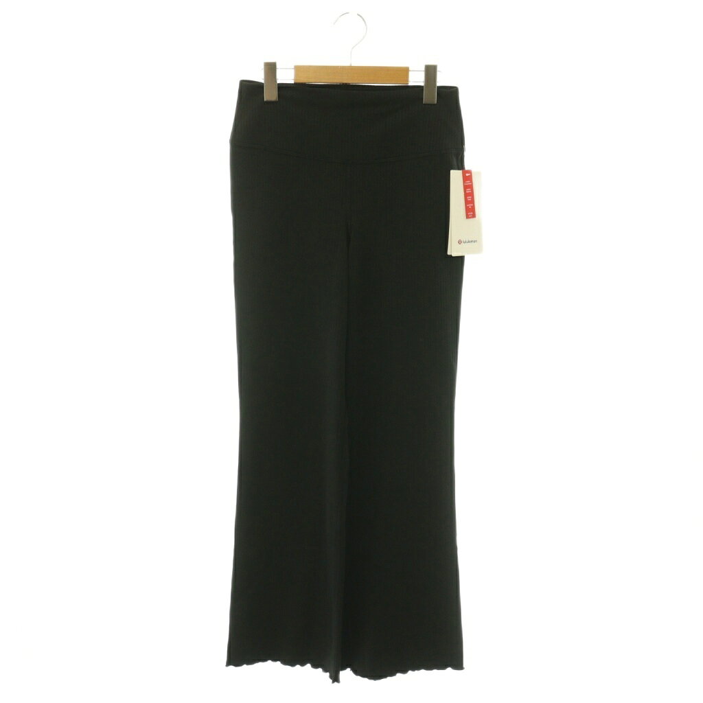 【中古】未使用品 ルルレモン lululemon 26SS LW5JHRA Align High-Rise Letter Hem Flared Pant フレアパンツ ヨガウェア シャドーストライプ M ブラック /ES ■OS ■SH レ...
