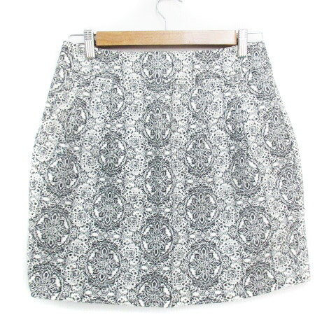 【中古】アダムエロペ Adam et Rope' タイトスカート ミニ丈 総柄 38 モノトーン 白 黒 ホワイト ブラック /FF41 レディース 【ベクトル 古着】 220722ブランドアダムエロペ Adam et Rope'表記サイズ...