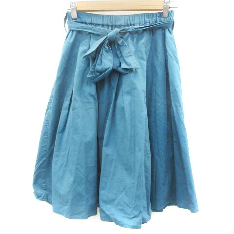 【中古】ナノユニバース nano universe フレアスカート ひざ丈 リボン F グリーン 緑 /YM14 レディース 【ベクトル 古着】 230608ブランドナノユニバース nano universe表記サイズF ※実寸サイズをご確...