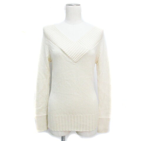 【中古】エムケー ミッシェルクラン MK MICHEL KLEIN ニット セーター 長袖 Vネック ウール 無地 38 アイボリー /FF41 ■MO レディース 【ベクトル 古着】 230920ブランドエムケー ミッシェルクラン MK ...