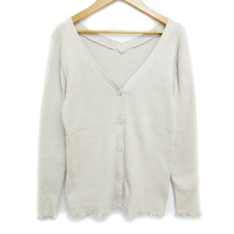 【中古】アズールバイマウジー AZUL by moussy ニットカーディガン リブ ミドル丈 無地 M ベージュ /FF39 レディース 【ベクトル 古着】 230914ブランドアズールバイマウジー AZUL by moussy表記サイズ...