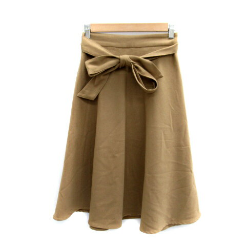 【中古】ロペピクニック ROPE Picnic フレアスカート ミモレ丈 無地 リボンベルト付き 38 茶 ブラウン /SY29 レディース 【ベクトル 古着】 230926ブランドロペピクニック ROPE Picnic表記サイズ38（日本...