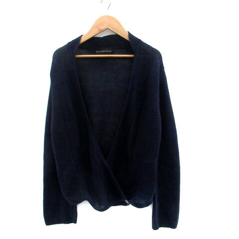 【中古】グリーンレーベルリラクシング ユナイテッドアローズ green label relaxing ニットカーディガン カシュクール ミドル丈 リネン 紺 ネイビー /HO36 レディース 【ベクトル 古着】 231011ブランドグリーン...