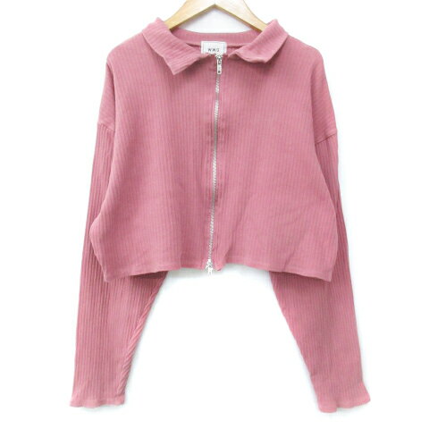 【中古】フーズフーギャラリー WHO'S WHO gallery 襟付リブニット カットソー ショート丈 ダブルジップ F ピンク /FF10 レディース 【ベクトル 古着】 241213ブランドフーズフーギャラリー WHO'S WHO g...