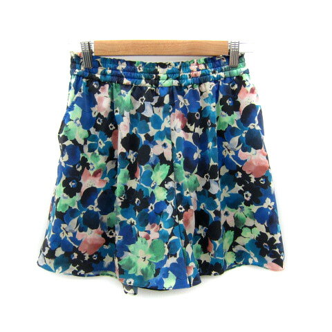 【中古】ミミ&ロジャー mimi&roger キュロットパンツ ショートパンツ 短パン 花柄 マルチカラー 0 ブルー /SY17 レディース 【ベクトル 古着】 250422ブランドミミ&ロジャー mimi&roger表記サイズ0（日本サ...
