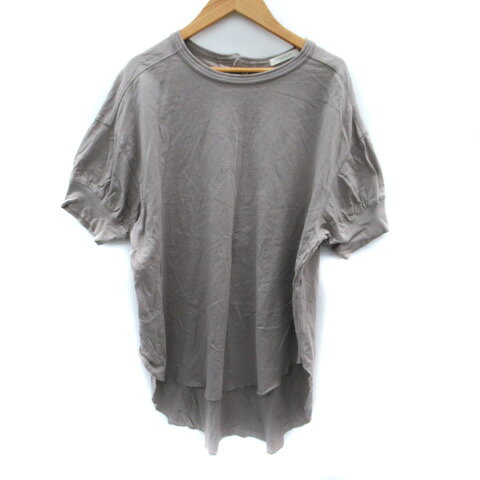 【中古】クラシカルエルフ CLASSICAL ELF Tシャツ カットソー 半袖 ラウンドネック M グレージュ /SM24 レディース 【ベクトル 古着】 250617表記サイズM ※実寸サイズをご確認ください。実寸サイズ肩幅：53cm　...
