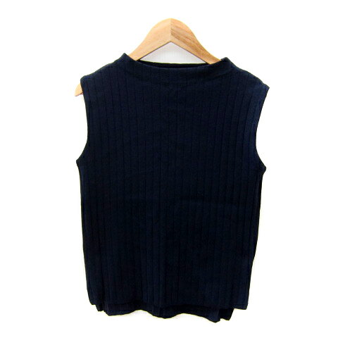 【中古】ストロベリーフィールズ STRAWBERRY-FIELDS カットソー ノースリーブ オフネック 無地 紺 ネイビー /SY27 レディース 【ベクトル 古着】 250626ブランドストロベリーフィールズ STRAWBERRY-FI...
