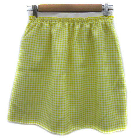 【中古】タラジャーモン TARA JARMON Mademoiselle TARA フレアスカート ミニ丈 ギンガムチェック柄 38 M 黄色 イエロー 白 ホワイト /YS10 レディース 【ベクトル 古着】 250819ブランドタラジャ...