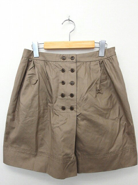 【中古】ティヤマイ t.yamai スカート ボトムス ギャザー 台形 ダブルボタン 1 グレージュ /UT9 レディース 【ベクトル 古着】 190206 ブランド古着ベクトルプレミアム店ブランドティヤマイ t.yamai表記サイズ1実寸...