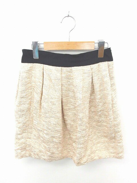 【中古】マカフィー MACPHEE トゥモローランド スカート タイト ミニ ラメ 総柄 綿 コットン 36 ライトベージュ 薄茶 /TT27 レディース 【ベクトル 古着】 210709ブランドマカフィー MACPHEE トゥモローランド...