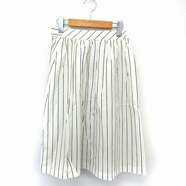 【中古】フリークスストア FREAKS STORE スカート フレア ギャザー ストライプ ウエストゴム ホワイト ブラック /ST16 レディース 【ベクトル 古着】 200319 ブランド古着ベクトルプレミアム店ブランドフリークスストア...