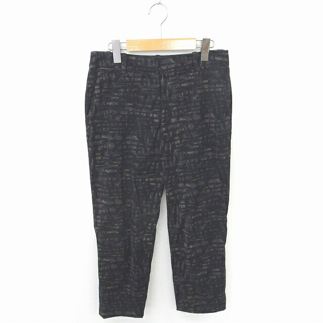 【中古】スピック＆スパン ノーブル Spick&Span Noble パンツ テーパード 総柄 ジップフライ 36 黒 薄茶 ブラック ベージュ /TT41 レディース 【ベクトル 古着】 200323 ブランド古着ベクトルプレミアム店ブラ...