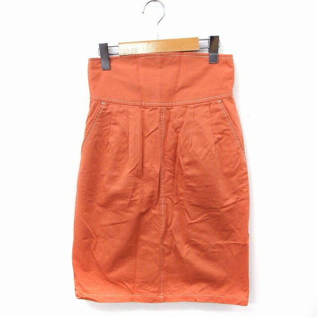 【中古】スライ SLY スカート タイト ハイウエスト ひざ丈 コットン 綿 1 オレンジ /FT34 レディース 【ベクトル 古着】 200403 ブランド古着ベクトルプレミアム店ブランドスライ SLY表記サイズ1実寸サイズウエスト：約6...