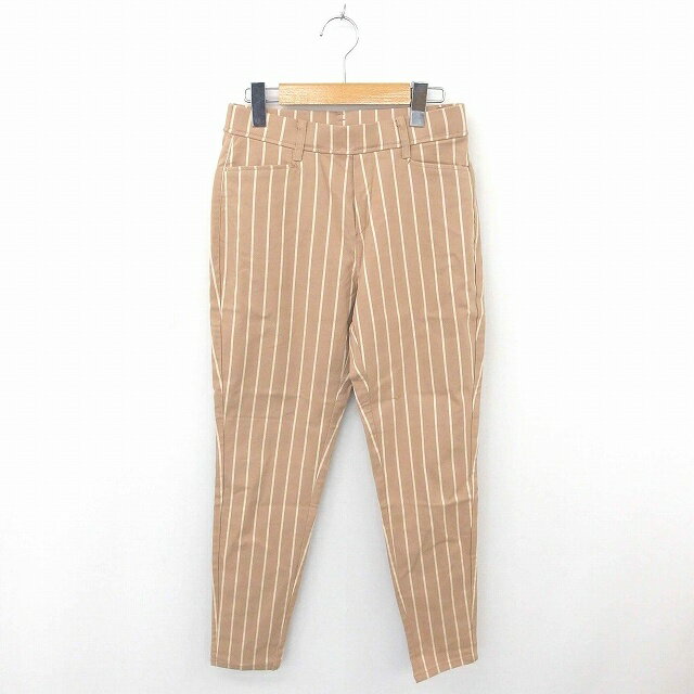 【中古】ロペピクニック ROPE Picnic パンツ テーパード ストライプ ハイウエスト 38 茶 ベージュ /TT43 レディース 【ベクトル 古着】 200411 ブランド古着ベクトルプレミアム店ブランドロペピクニック ROPE P...