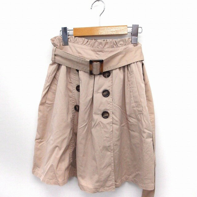 【中古】ジルスチュアート JILL STUART スカート フレア ボタンダウン ひざ丈 ベルト 綿 S ベージュ /FT2 レディース 【ベクトル 古着】 200626 ブランド古着ベクトルプレミアム店ブランドジルスチュアート JILL ...
