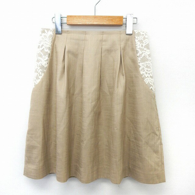 【中古】アナトリエ ANATELIER スカート フレア サイドレース 膝丈 ポケット 38 ベージュ /ST20 レディース 【ベクトル 古着】 200513 ブランド古着ベクトルプレミアム店ブランドアナトリエ ANATELIER表記サイ...