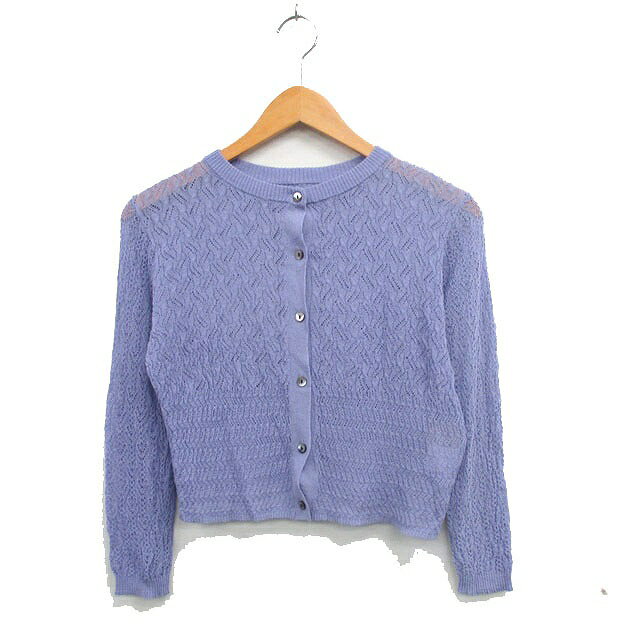 【中古】ミーアンドミークチュール me&me couture カーディガン 長袖 シンプル F パープル 紫 /KT35 レディース 【ベクトル 古着】 250510表記サイズF実寸サイズ身幅：約40cm　着丈：約43cm　ゆき丈：約61c...