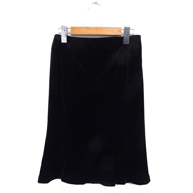 【中古】アナイ ANAYI ベロア フレア スカート ひざ丈 無地 バックジップ 36 黒 ブラック /NT2 レディース 【ベクトル 古着】 250509ブランドアナイ ANAYI表記サイズ36実寸サイズウエスト：約64cm　ヒップ：約7...