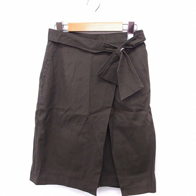 【中古】リランドチュール Rirandture スカート タイト ひざ丈 リボン コットン 綿 2 ブラウン 茶 /FT4 レディース 【ベクトル 古着】 200909 ブランド古着ベクトルプレミアム店ブランドリランドチュール Rirand...
