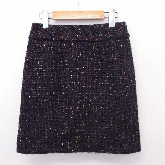 【中古】ボールジー BALLSEY トゥモローランド スカート タイト ツイード 膝丈 バックジップ 36 ネイビー /ST31 レディース 【ベクトル 古着】 200814 ブランド古着ベクトルプレミアム店ブランドボールジー BALLSE...