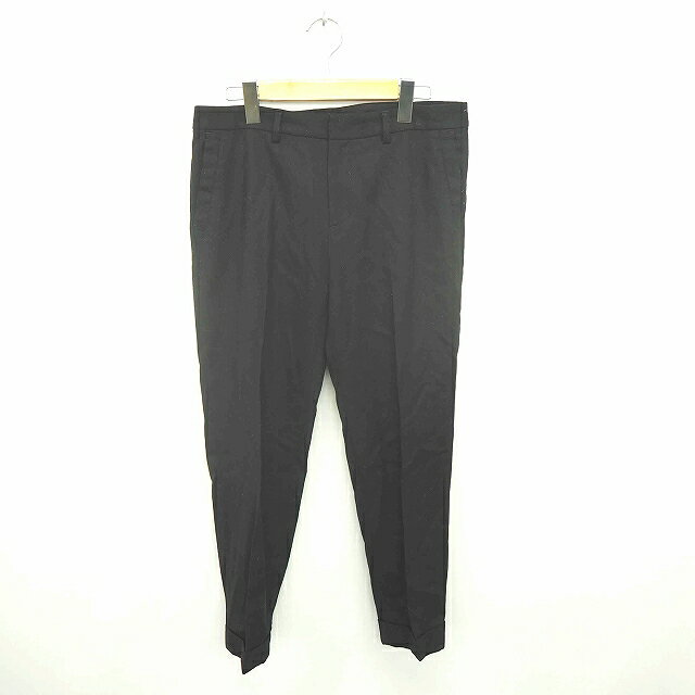 【中古】スピック&スパン Spick&Span パンツ スラックス テーパード ロールアップ ジップフライ ウール 40 黒 ブラック /TT23 レディース 【ベクトル 古着】 201116 ブランド古着ベクトルプレミアム店ブランドスピッ...