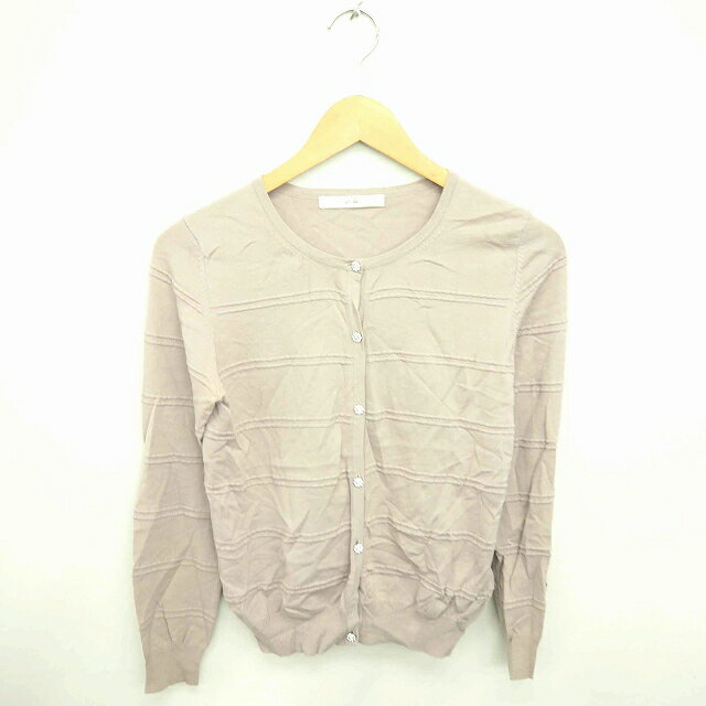 【中古】エフデ ef-de カーディガン ニット 丸首 ビジューボタン 長袖 9 ベージュ 薄茶 /TT4 レディース 【ベクトル 古着】 201216 ブランド古着ベクトルプレミアム店ブランドエフデ ef-de表記サイズ9実寸サイズ肩幅：...