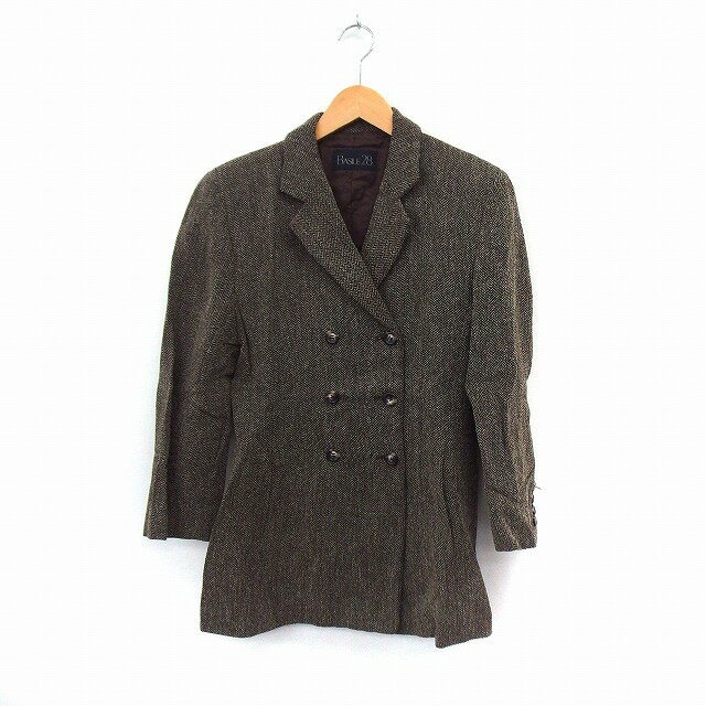 【中古】バジーレ BASILE 28 ジャケット アウター テーラード ダブル ヘリンボーン 38 ブラウン /ST5 レディース 【ベクトル 古着】 201221 ブランド古着ベクトルプレミアム店ブランドバジーレ BASILE 28表記サ...