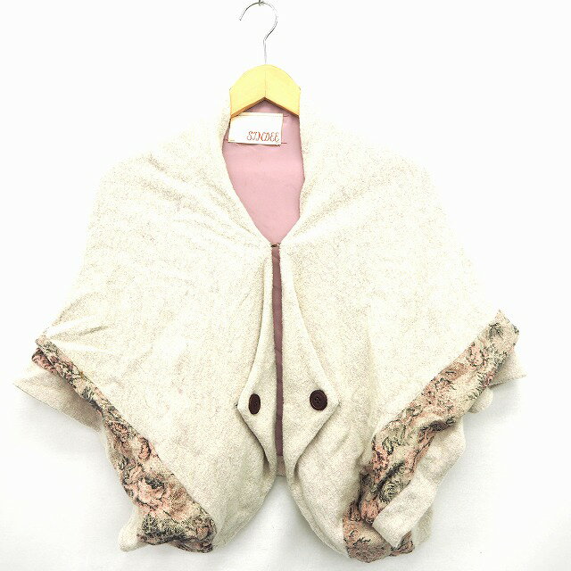 【中古】シンディー SINDEE カーディガン 花柄 長袖 コットン 綿 ウール 毛 ベージュ ピンク /MT7 レディース 【ベクトル 古着】 210114 ブランド古着ベクトルプレミアム店ブランドシンディー SINDEE表記サイズ記載な...