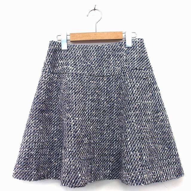 【中古】クチュールブローチ COUTURE BROOCH フレア スカート ツイード 膝上 ミニ ウール混 総柄 ラメ混 36 ブラック 黒 パープル 紫 /HT1 レディース 【ベクトル 古着】 220926ブランドクチュールブローチ C...