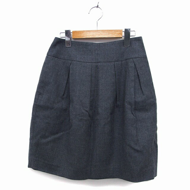 【中古】49アベニュー ジュンコシマダ 49AV. junko shimada スカート フレア ひざ丈 ウール タック バックジップ 36 グレー /NT14 レディース 【ベクトル 古着】 230126ブランド49アベニュー ジュンコシ...