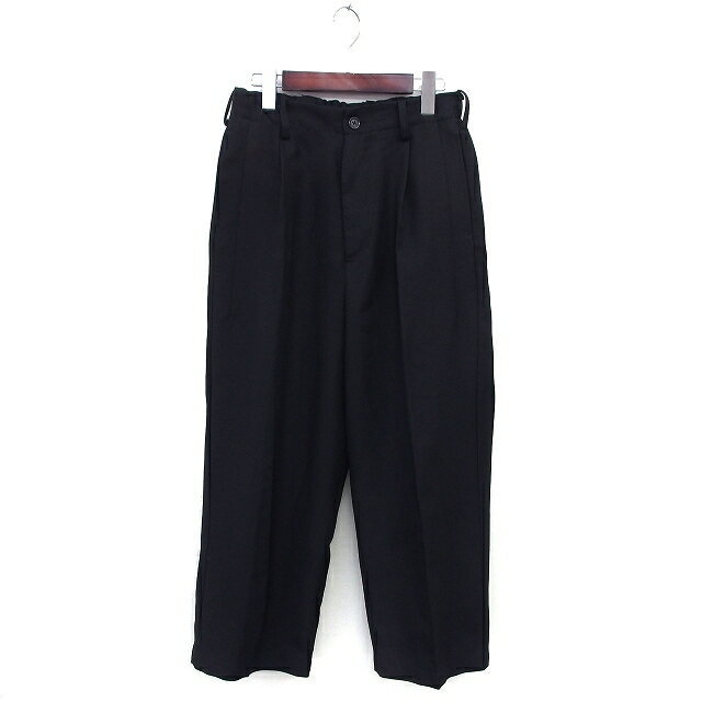 【中古】コンファーム CONFIRM ワイド パンツ タック ハイライズ ゆったり ジップフライ S 黒 ブラック /NT11 メンズ 【ベクトル 古着】 250122表記サイズS ウエスト：68-76実寸サイズウエスト：約74-82cm　...