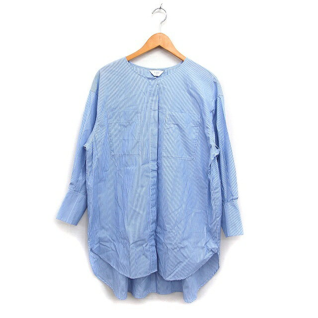 【中古】スローブ イエナ SLOBE IENA ストライプ シャツ ワンピース 長袖 ひざ丈 コットン 綿 ブルー 青 /FT42 レディース 【ベクトル 古着】 251226ブランドスローブ イエナ SLOBE IENA 表記サイズ記載な...