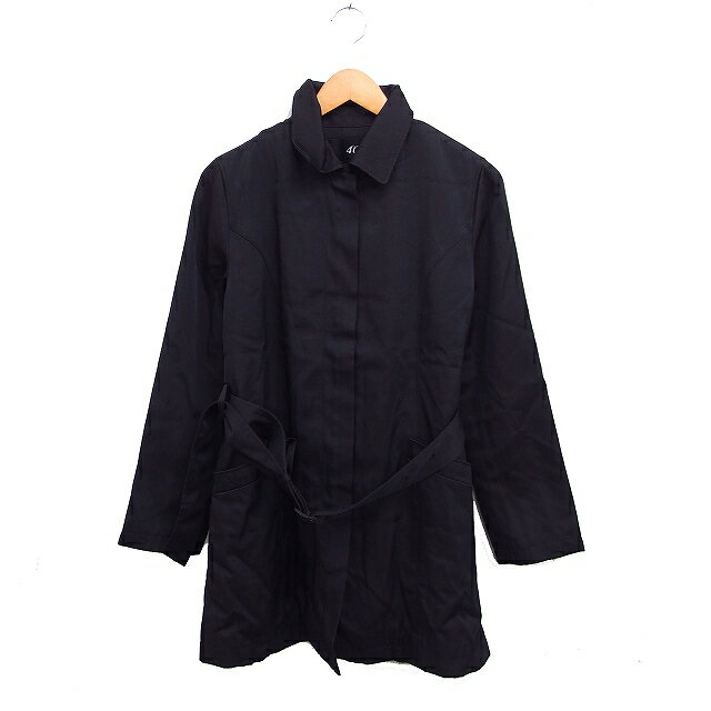 【中古】ヨンドシー 4℃ ステンカラーコート アウター ミディ丈 無地 M ブラック 黒 /FT13 レディース 【ベクトル 古着】 260119ブランドヨンドシー 4℃表記サイズM実寸サイズ肩幅：約38cm　身幅：約47cm　袖丈：約60...
