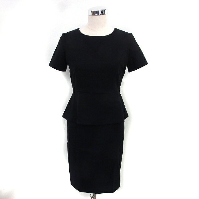 【中古】エムプルミエ M-Premier セットアップ ペプラム ブラウス ボートネック タイト スカート ミニ スリット 半袖 38 黒 ブラック /NT19 レディース 【ベクトル 古着】 260206ブランドエムプルミエ M-Prem...