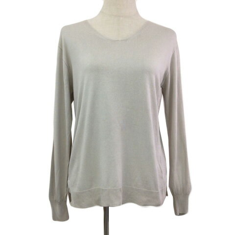 【中古】コムサイズム COMME CA ISM カットソー ニット プルオーバー Vネック 無地 長袖 9 グレー ベージュ レディース 【ベクトル 古着】 240701ブランドコムサイズム COMME CA ISM表記サイズ9 (実寸サイ...